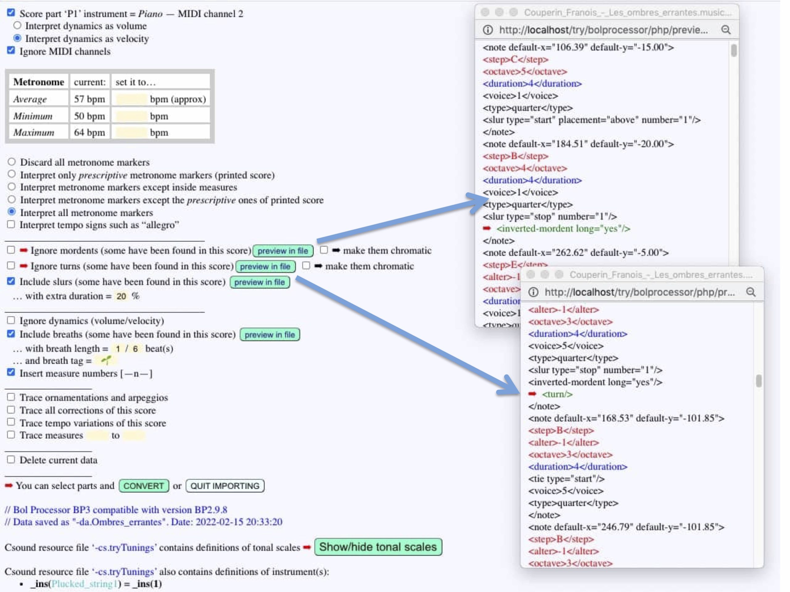 Importing MusicXML scores - Bol Processor